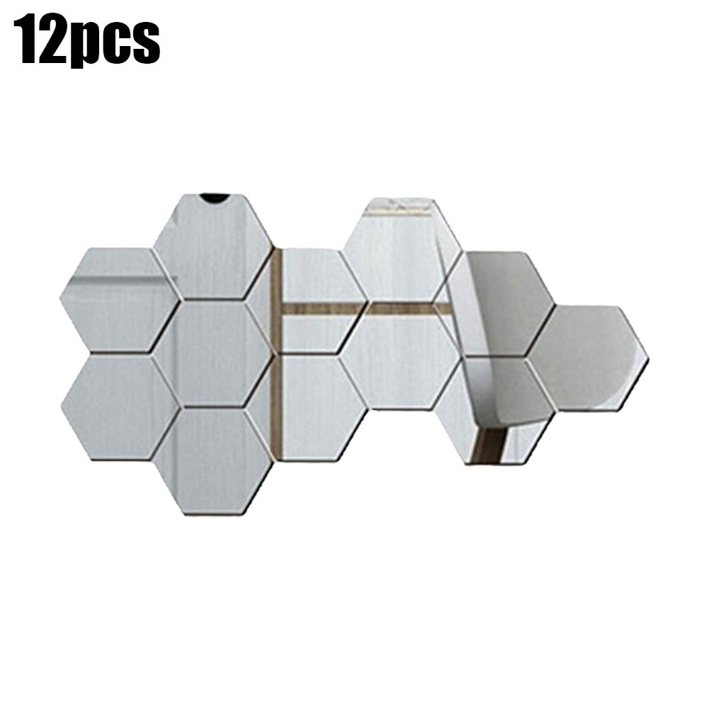 Acrylic Hexagon Mirror Tiles Wall Stickers Easy To Apply Wide Range Of ...