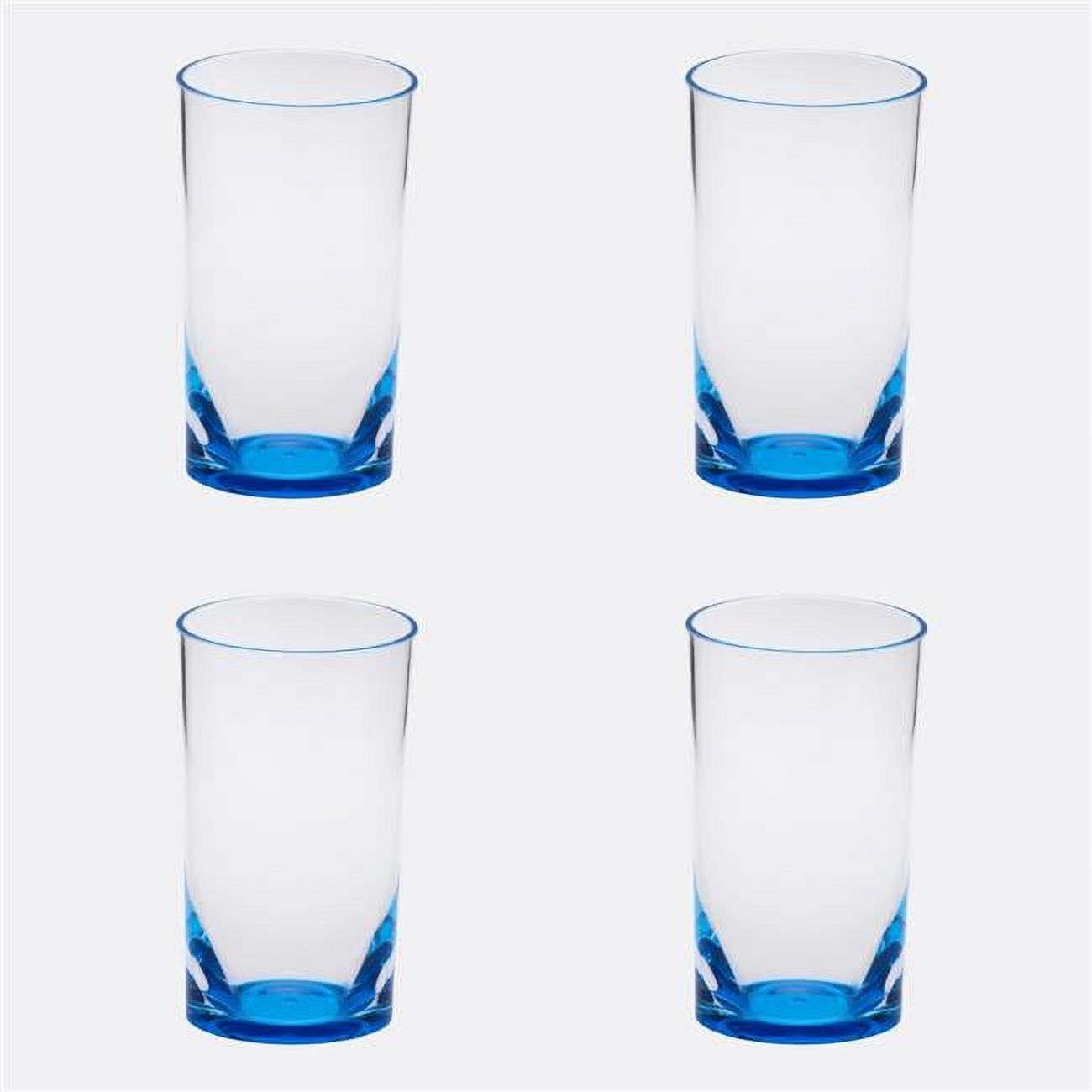 Acrylic Highball Glasses, Clear & Blue - Set of 4 - Walmart.com