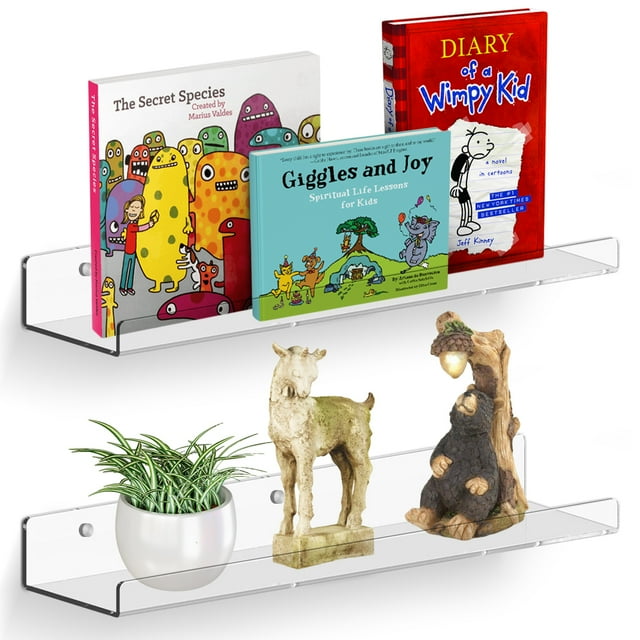 Acrylic Home 24 Inch Clear Acrylic Wall Shelf Display Set for Kitchen ...