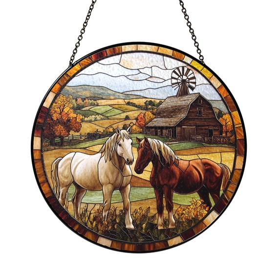 Acrylic Horse Window Suncatcher, Stained Glass Style Equestrian Art ...