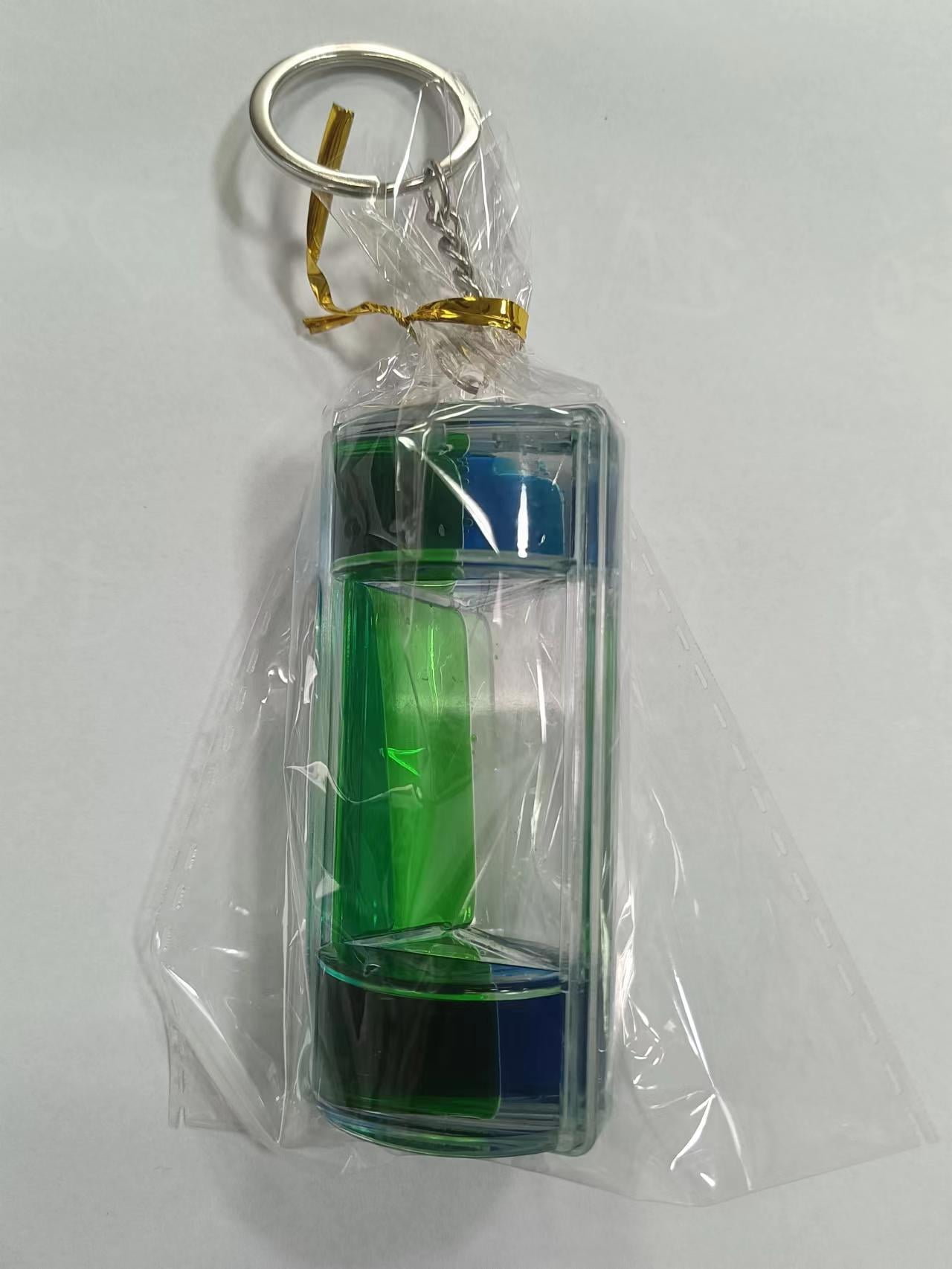 Acrylic Hourglass Keychain Double Color Liquid Motion Oil Leakage ...