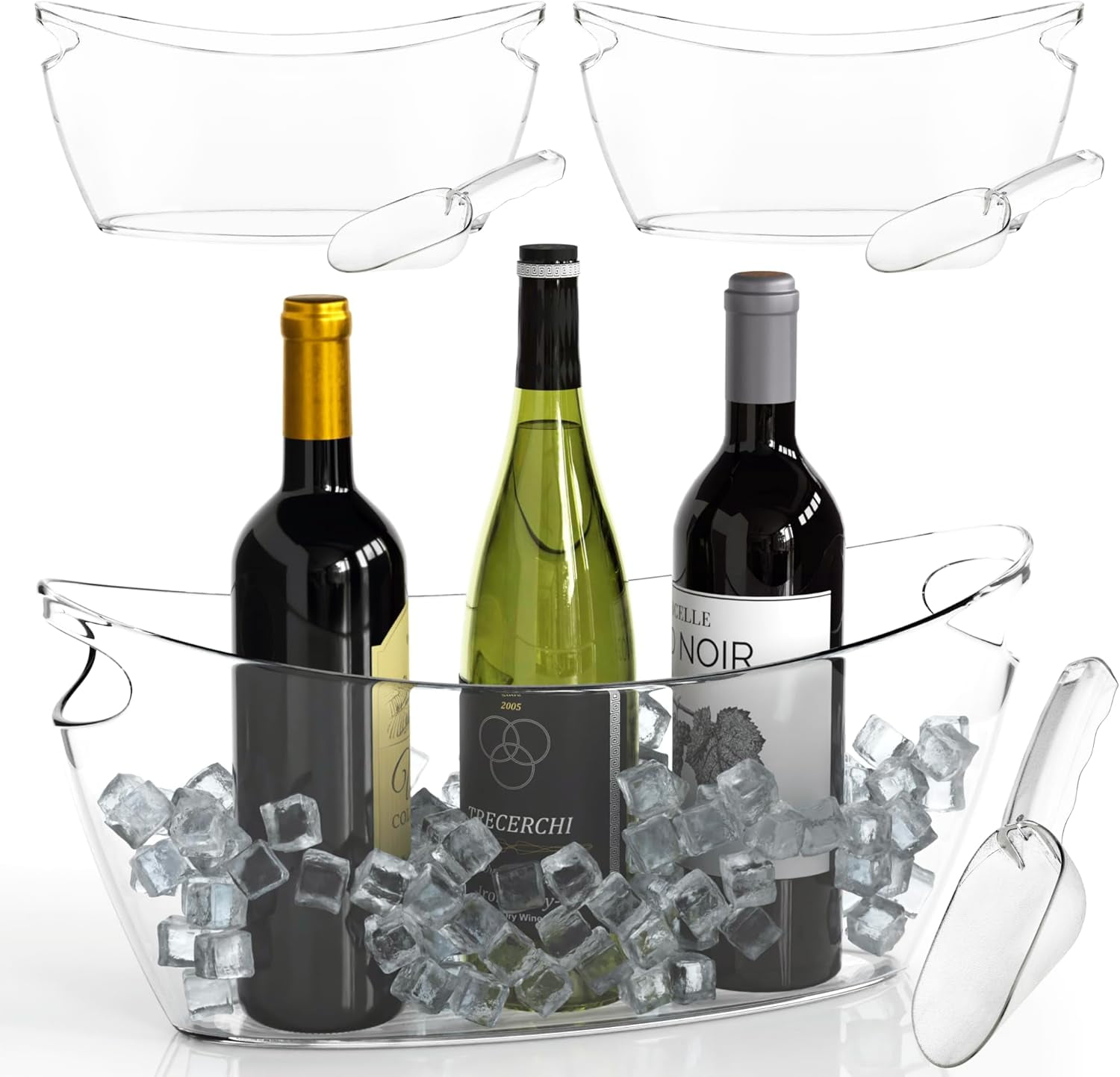 Acrylic Ice Buckets with Handles and Scoops (3-Pack), Ice & Beverage ...