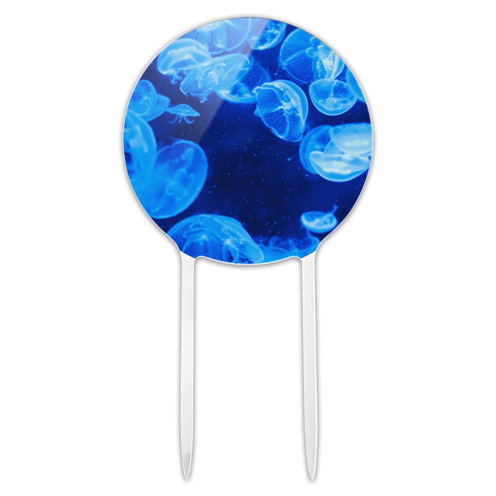 Acrylic Jellyfish Blue Jelly Fish Cake Topper Party Decoration for ...