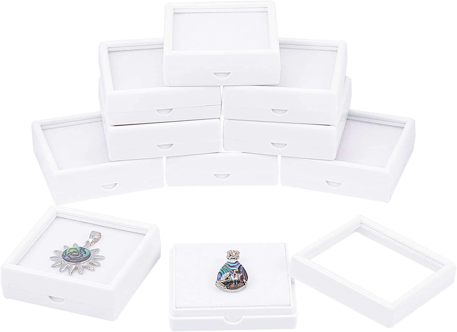 Acrylic Jewelry Box Visual Box Square White 61x61x20mm Ratent: 51x51mm ...