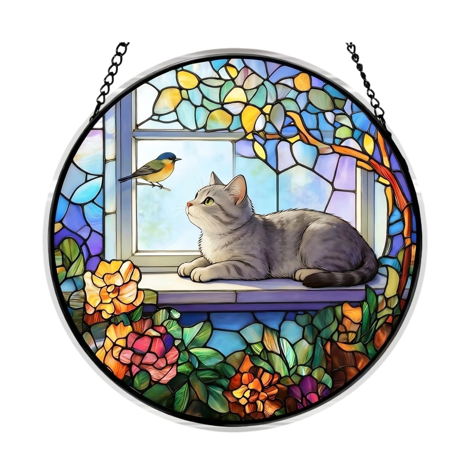 Acrylic Jigsaw Puzzle Cat and Flower Series Hanging Ornament Decorative ...