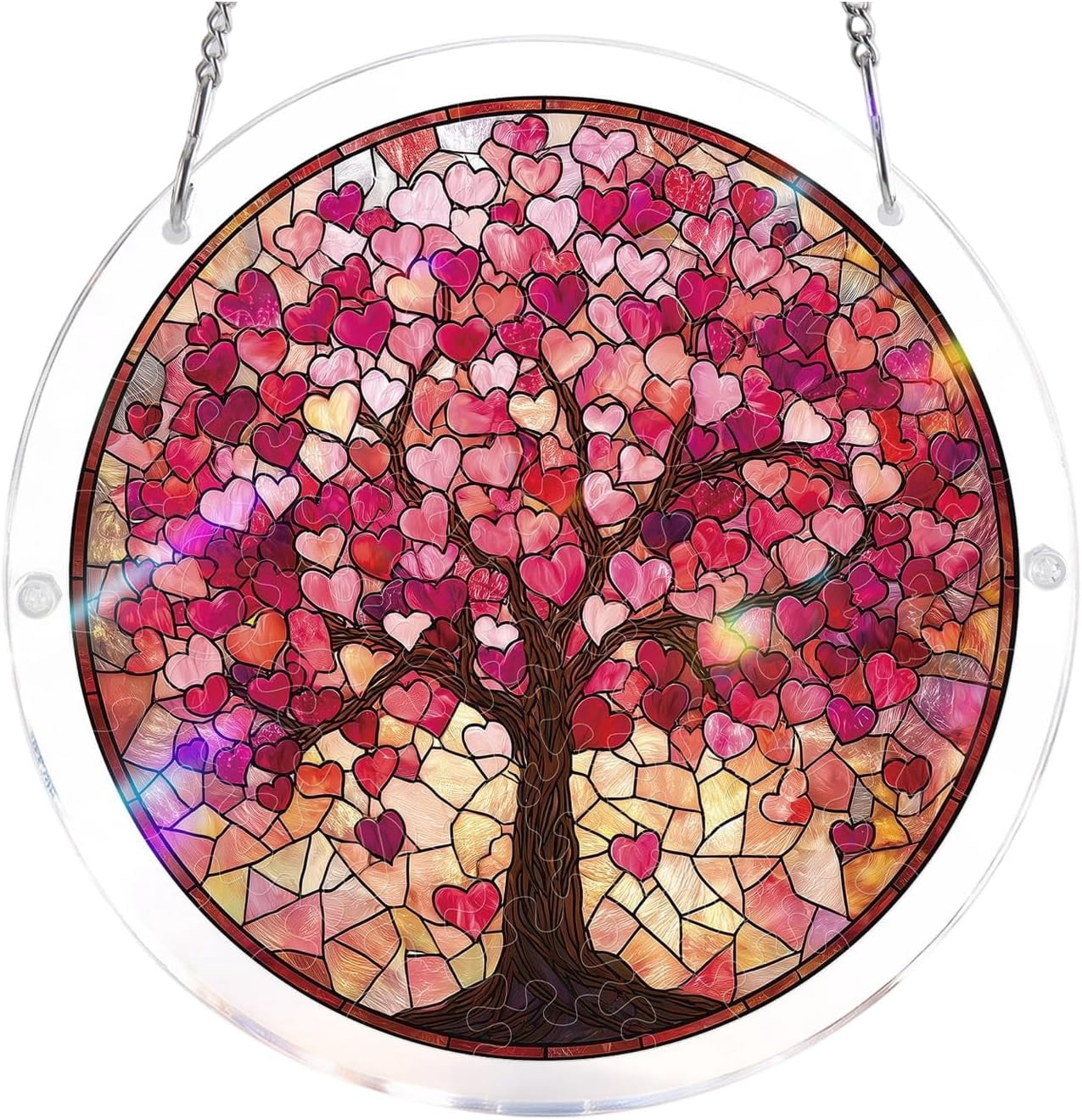 Acrylic Jigsaw Tree of Life Stained Glass Suncatcher Window Hanging ...