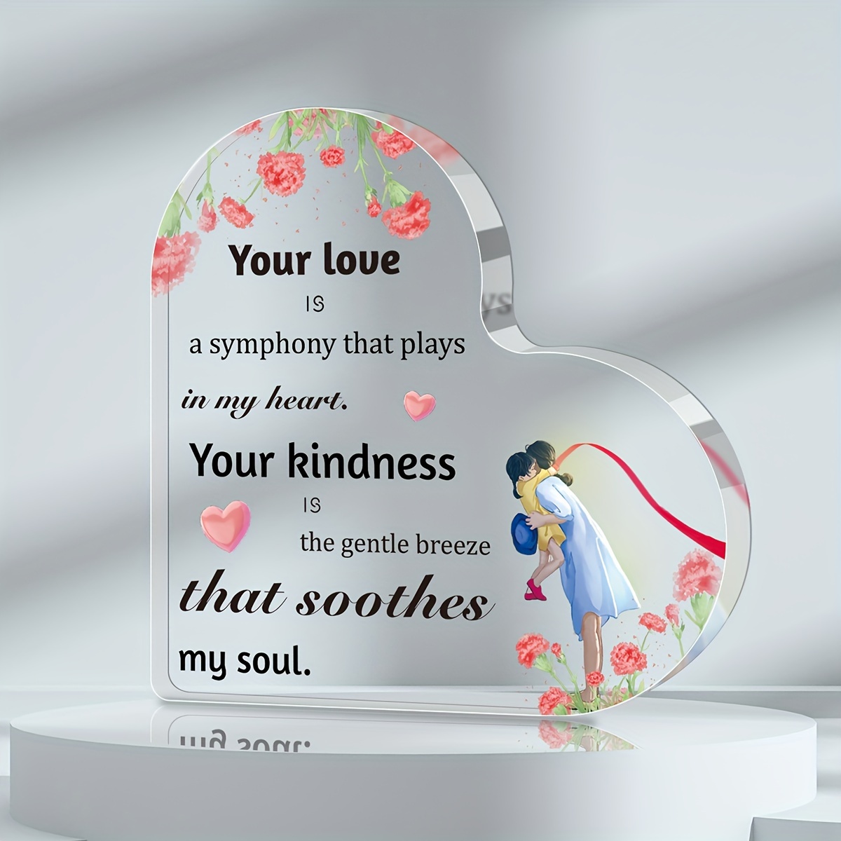 Acrylic Keepsake - Heart Ornament with Sympathy Message for Mother ...