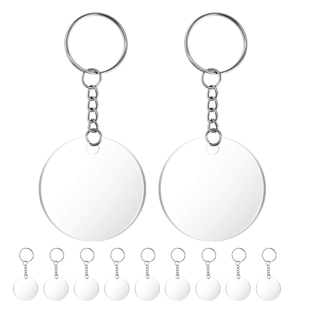 1 Set Acrylic Keychain Blanks with Round Clear Key Chain Rings ...