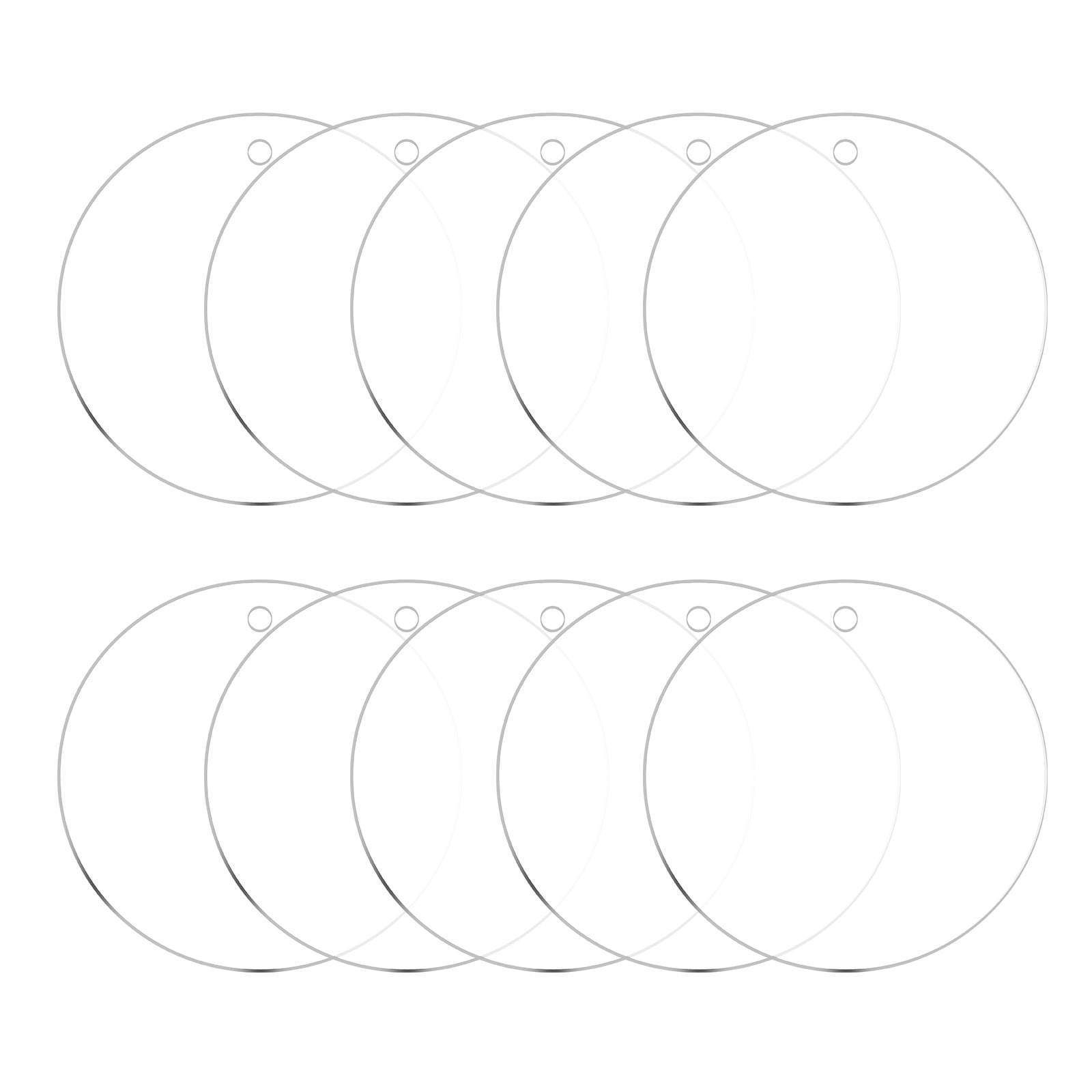 Acrylic Keychain Blanks, 2.5 Inch Round Clear Disc Ornaments for DIY ...