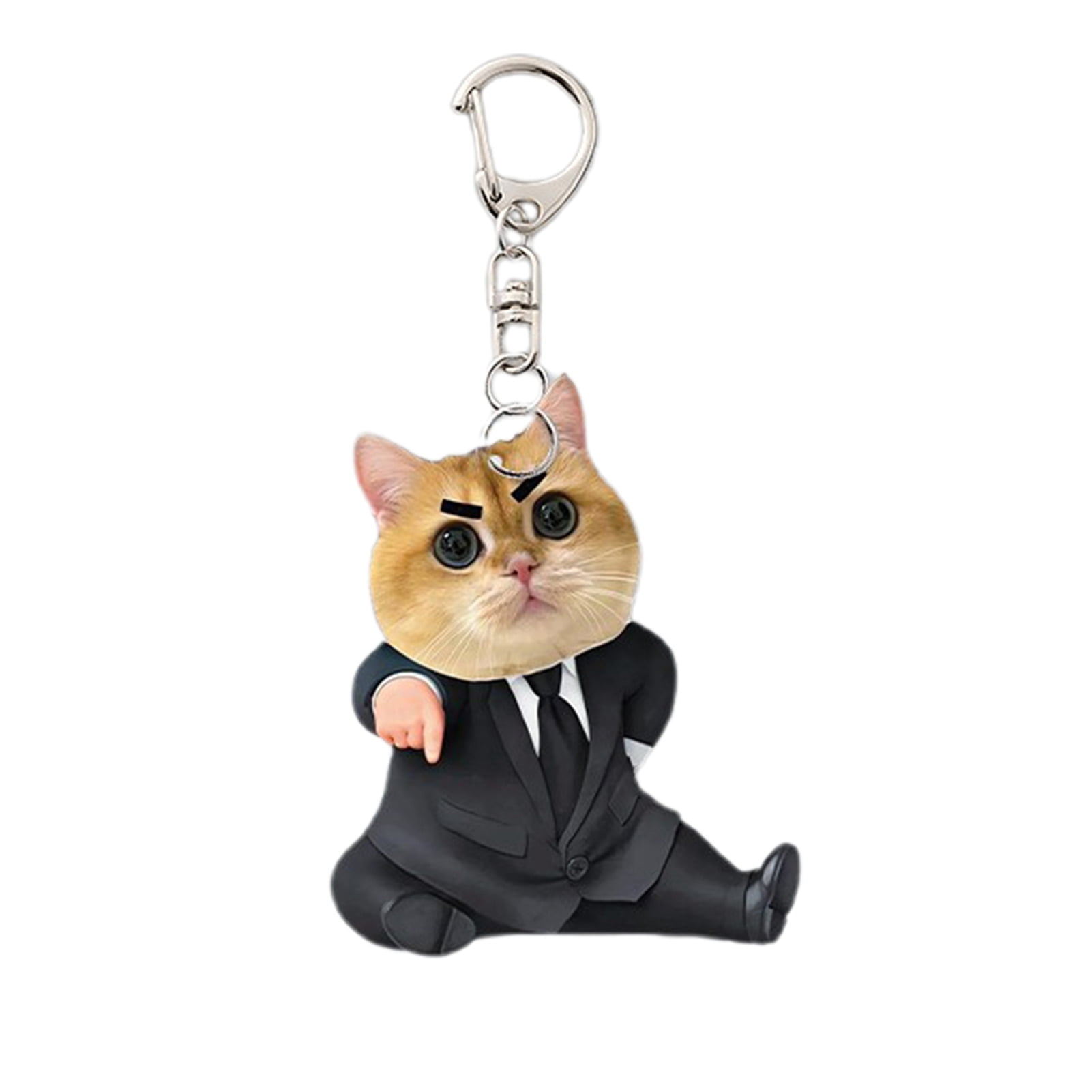 Acrylic Keychain Cat Keychain Acrylic Cartoon Suit Cat Pendant for ...