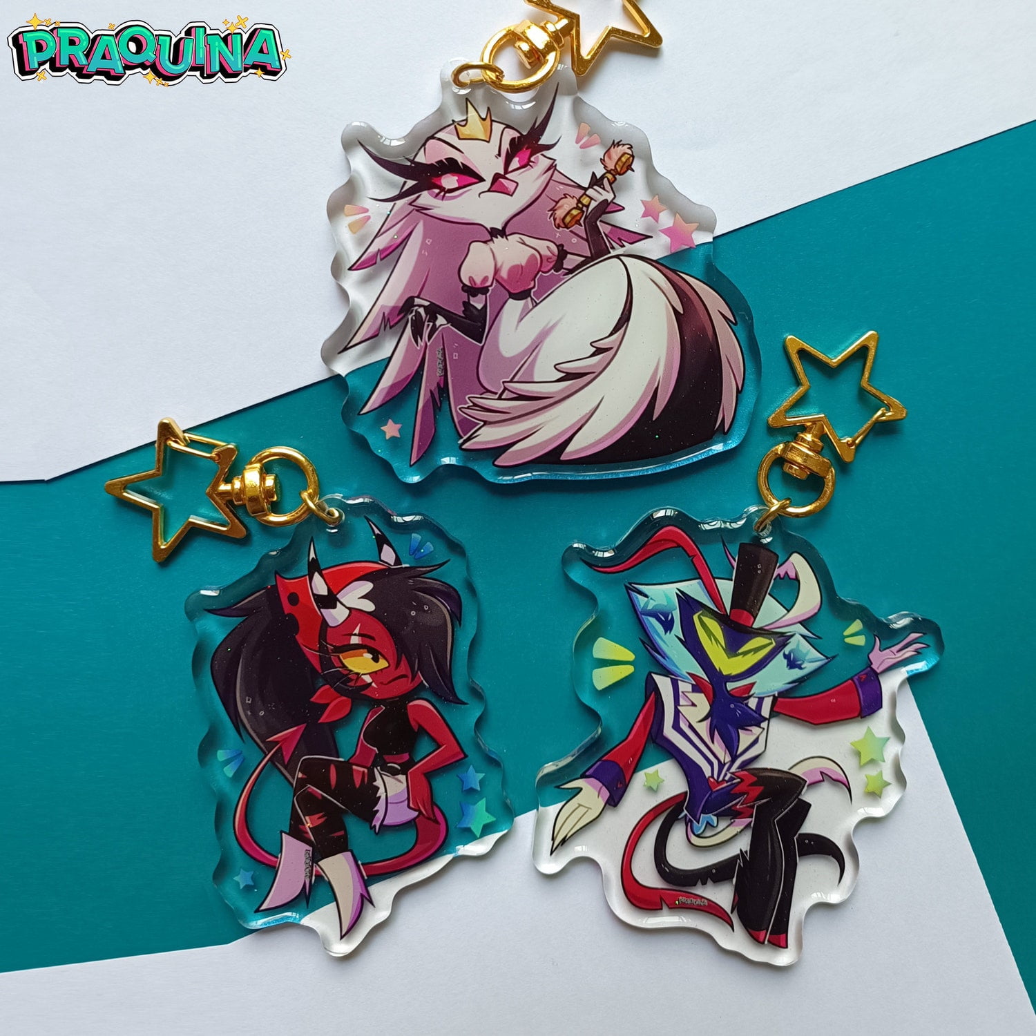 Acrylic Keychains: Helluva Boss (Asmodeus, Stella, Sallie May) (1 ...