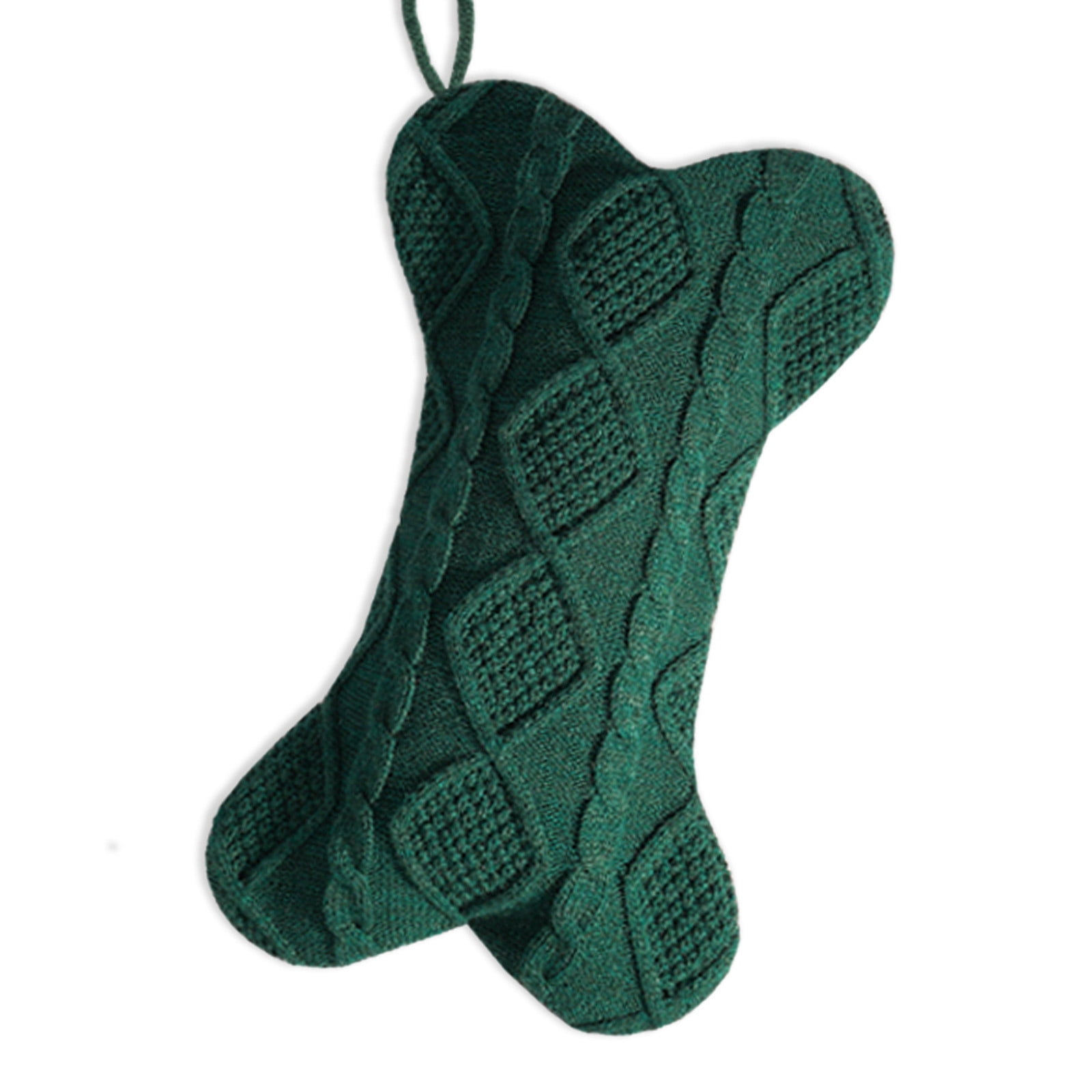 Acrylic Knitted Christmas Stocking in Green for Family Party Holiday ...