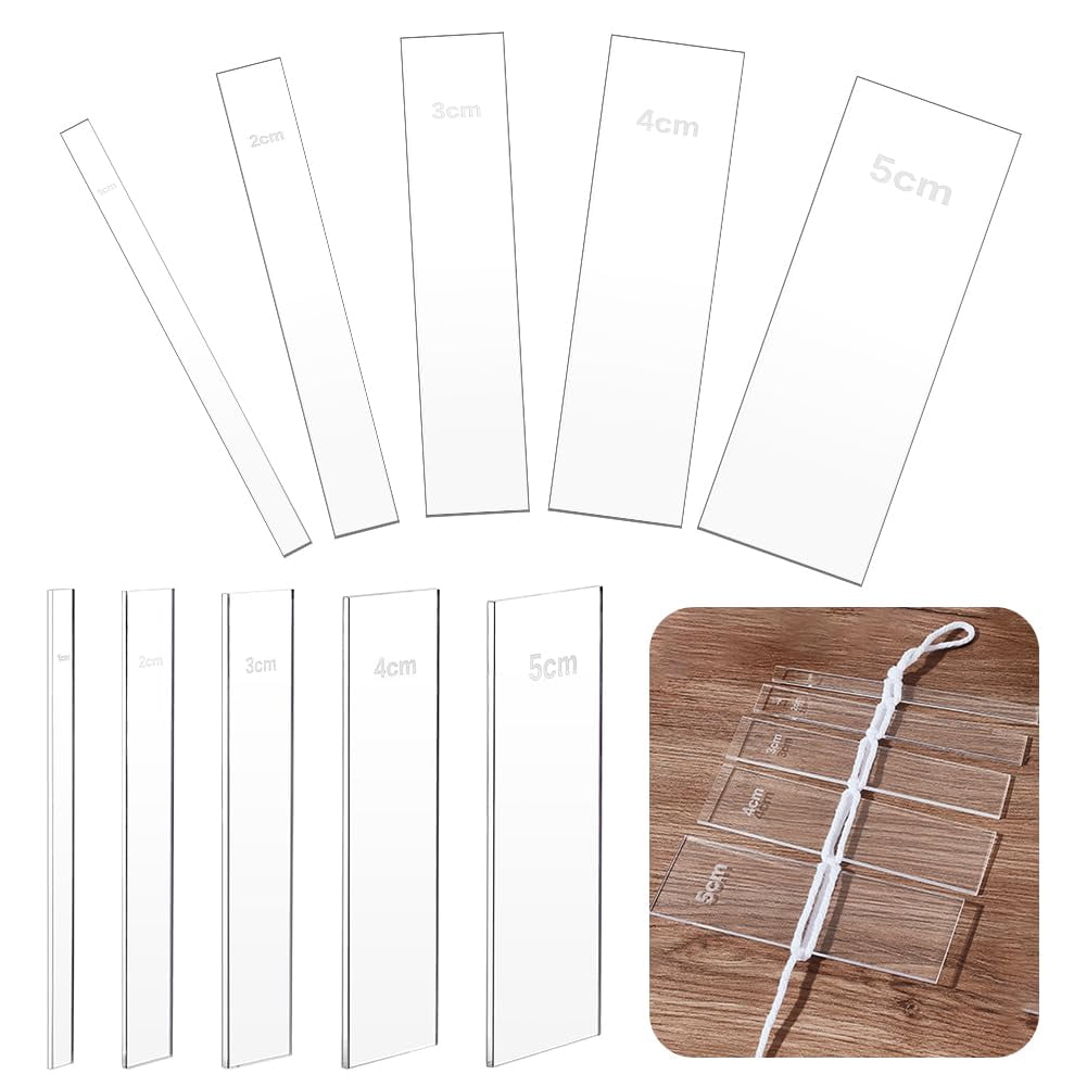 Acrylic Knitting & Macrame Tassel Tool Rectangle Clear 14.9x1~5x0.3cm ...