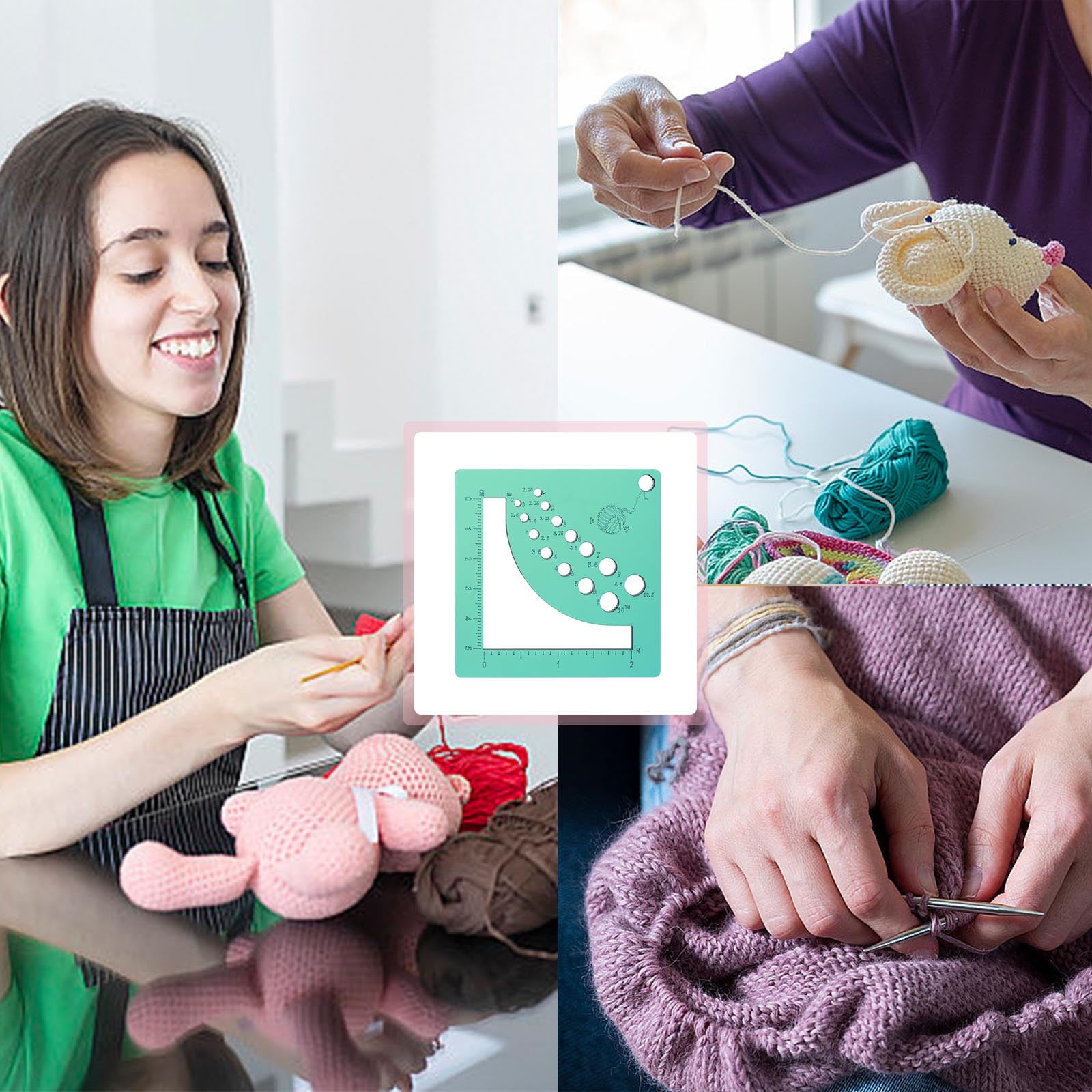 Acrylic Knitting Needle Gauge Ruler, Sweater and Sewing Needle ...