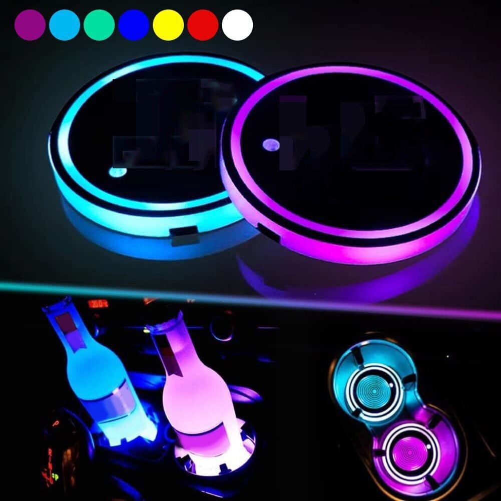 Acrylic LED Cup Holder Lights USB Powered Universally Fit Long lasting ...
