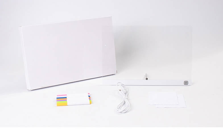 Acrylic LED Dry Erase Board with Adjustable Brightness, 11.8"x8.5 ...