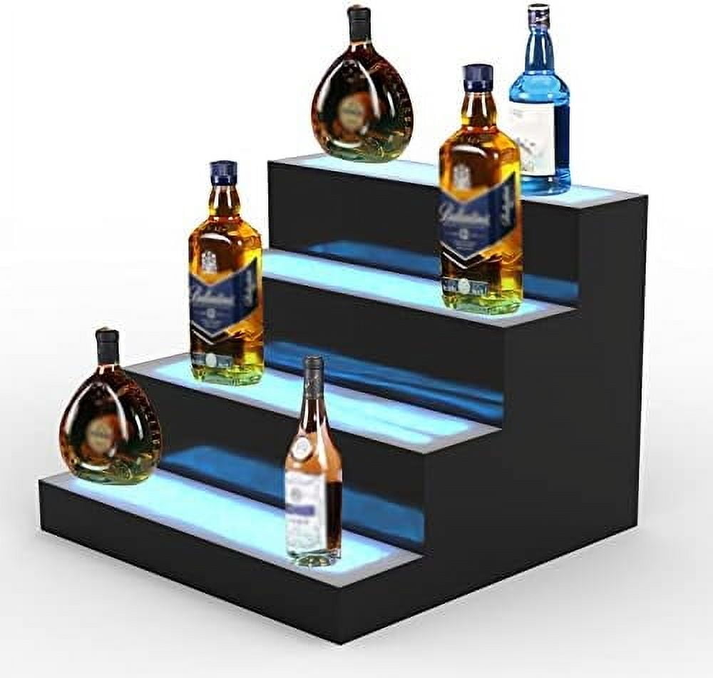 Acrylic LED Liquor Bottle Display Shelf 16 Inch 4 Step detachable ...