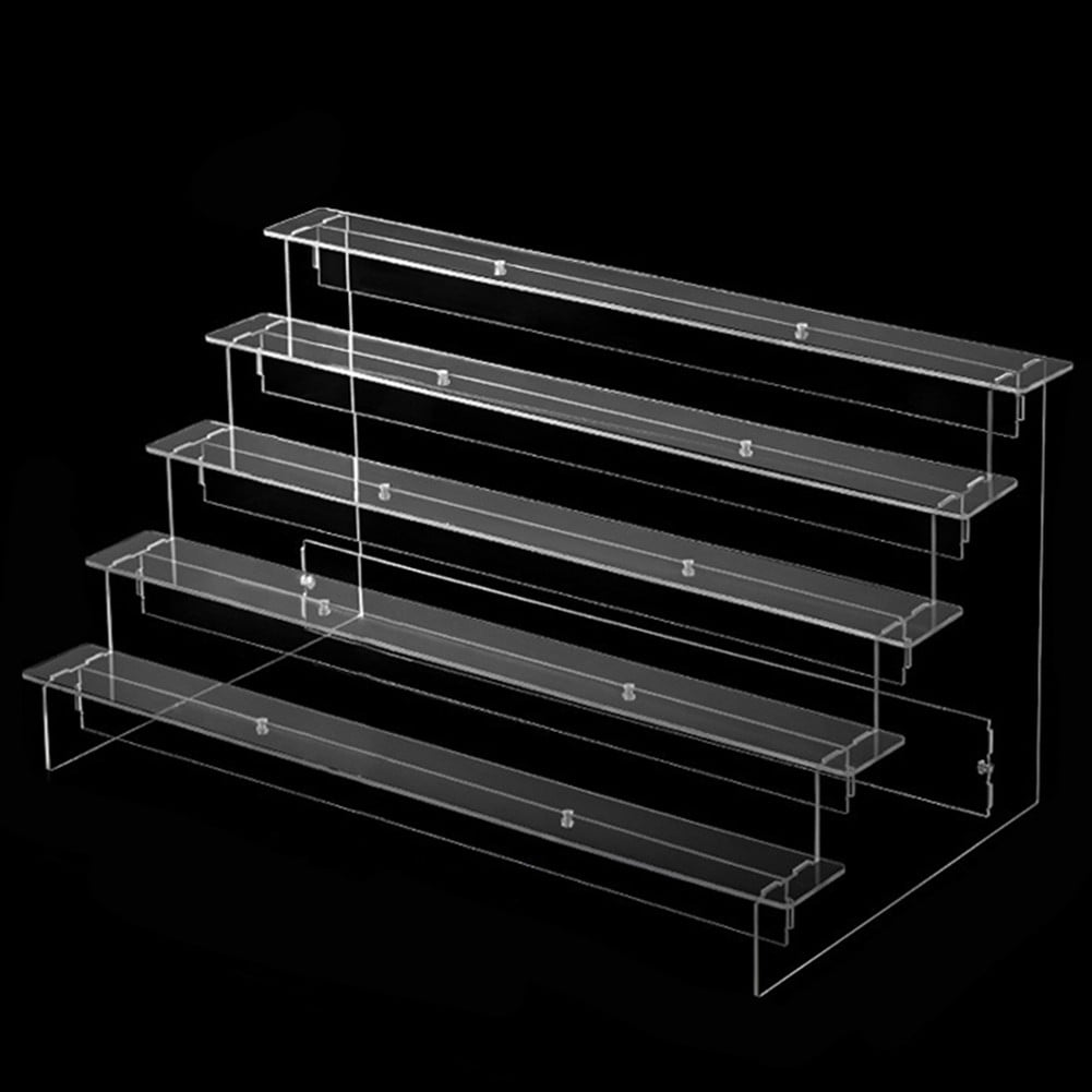 Acrylic Ladder Display Stand 2-5 Tiers Transparent Storage Rack for ...