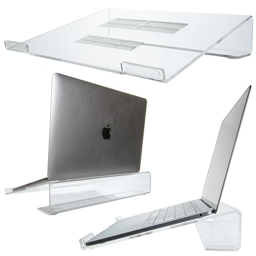 Acrylic Laptop Riser for Desk - Ergonomic 2.5" Elevation for 10-17 ...