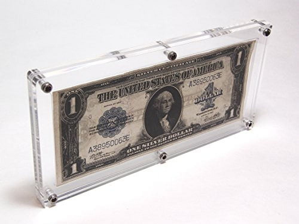 Acrylic Large Bill Frame Money Holder Silver Certificate Bank Note Slab ...