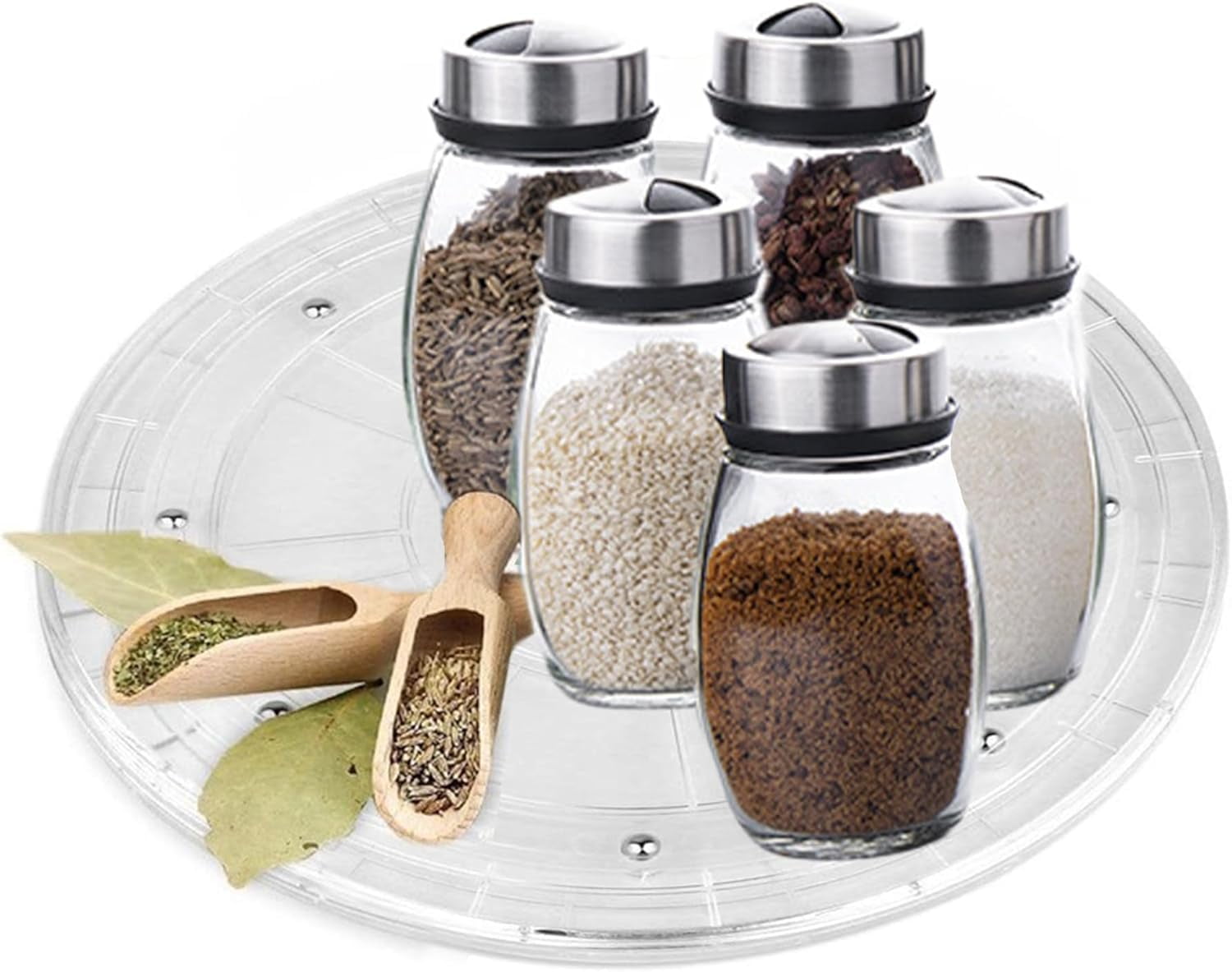 Acrylic Lazy Susan Turntable Organizer: Clear Acrylic Turntable Rotates ...