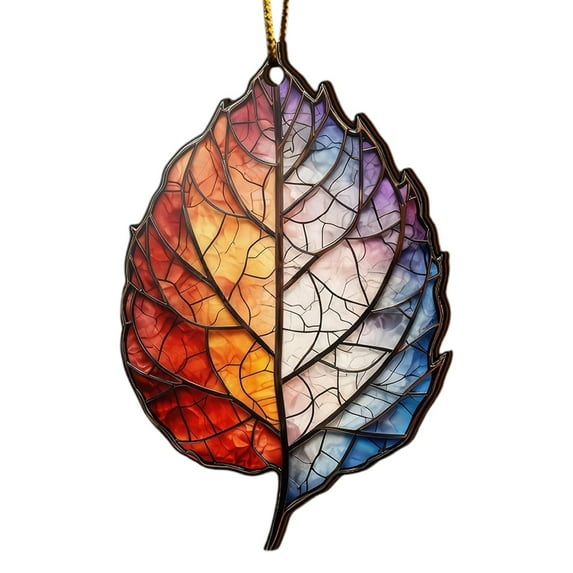 Acrylic Leaves Fall Ornaments, Window Hanging Autumn Leaf Decoration ...
