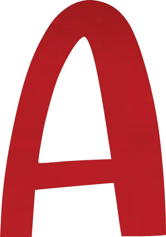 Acrylic Letter A Bold, 1'' Tall Transparent Red Small Acrylic Plastic ...