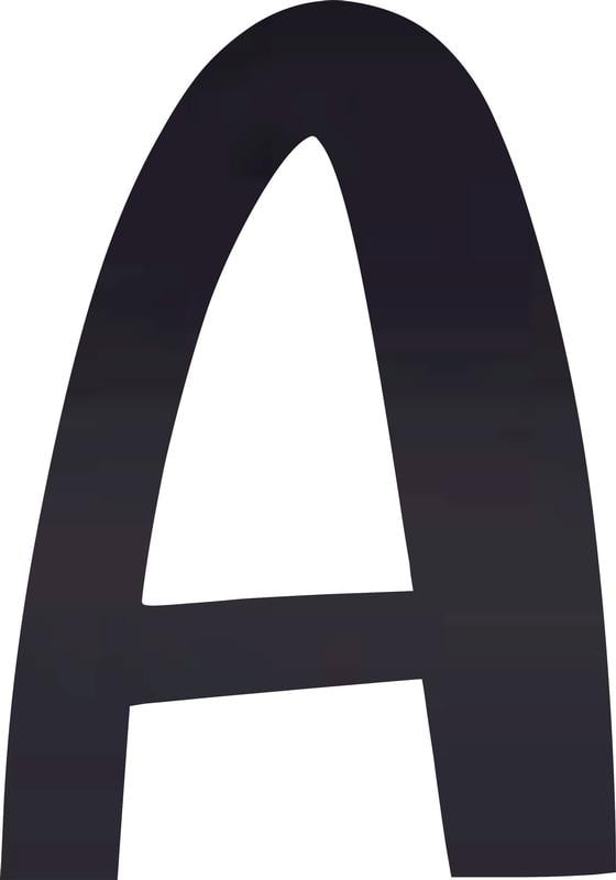 Acrylic Letter A Icebold, 6'' Tall Transparent Black Acrylic Alphabet ...