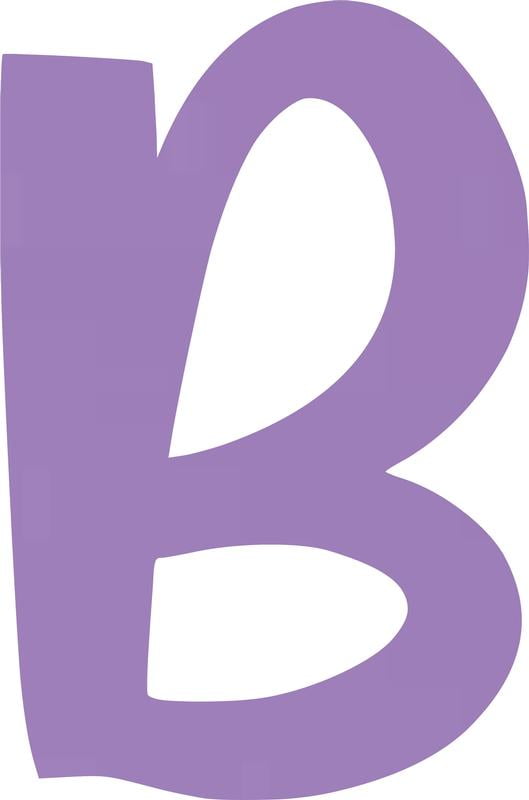 Acrylic Letter B Bold, 1'' Tall Lavender Small Acrylic Plastic Letter ...