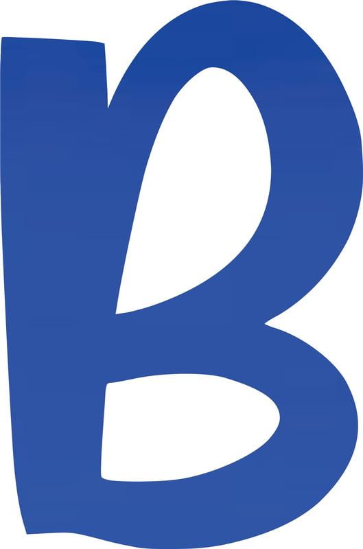 Acrylic Letter B Bold, 1'' Tall Transparent Dark Blue Small Acrylic ...