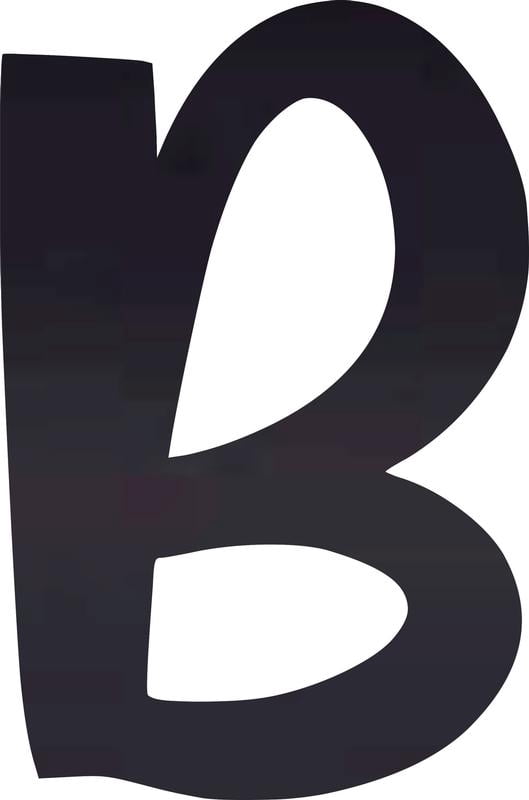 Acrylic Letter B Icebold, 4'' Tall Transparent Black Custom Wedding ...