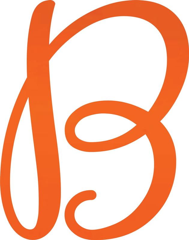 Acrylic Letter B Script, 3'' Tall Fluorescent Orange Alphabet Craft ...