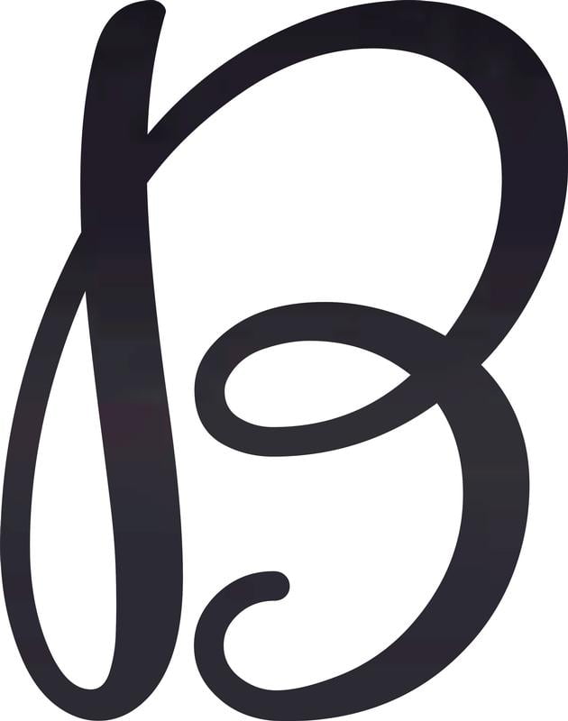 Acrylic Letter B Script, 3'' Tall Transparent Black Alphabet Craft ...