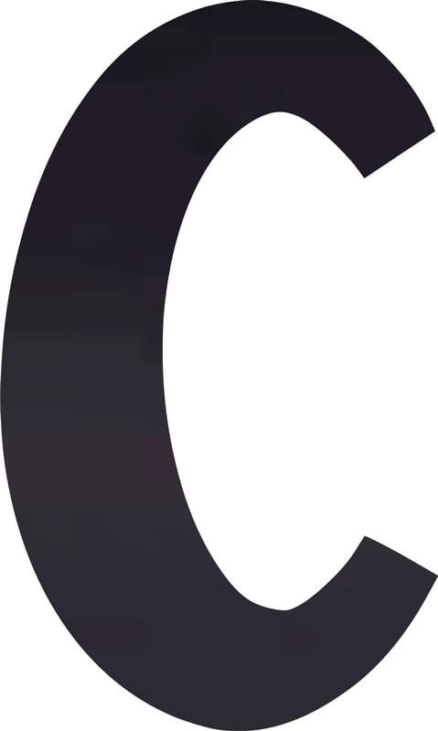 Acrylic Letter C Blank, 2'' Tall Transparent Black Acrylic Sign Letter ...