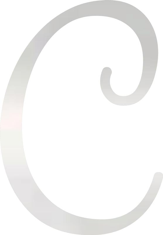 Acrylic Letter C Script, 3'' Tall Clear Alphabet Craft, Color Options ...