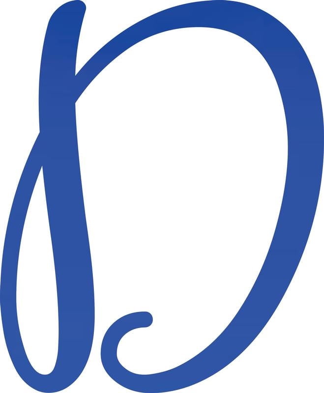 Acrylic Letter D Script, 3'' Tall Transparent Dark Blue Alphabet Craft ...