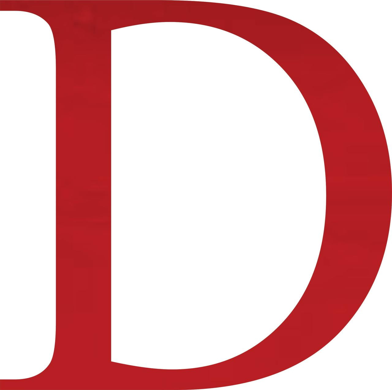 Acrylic Letter D Times, 2'' Tall Transparent Red Acrylic Sign Letter ...