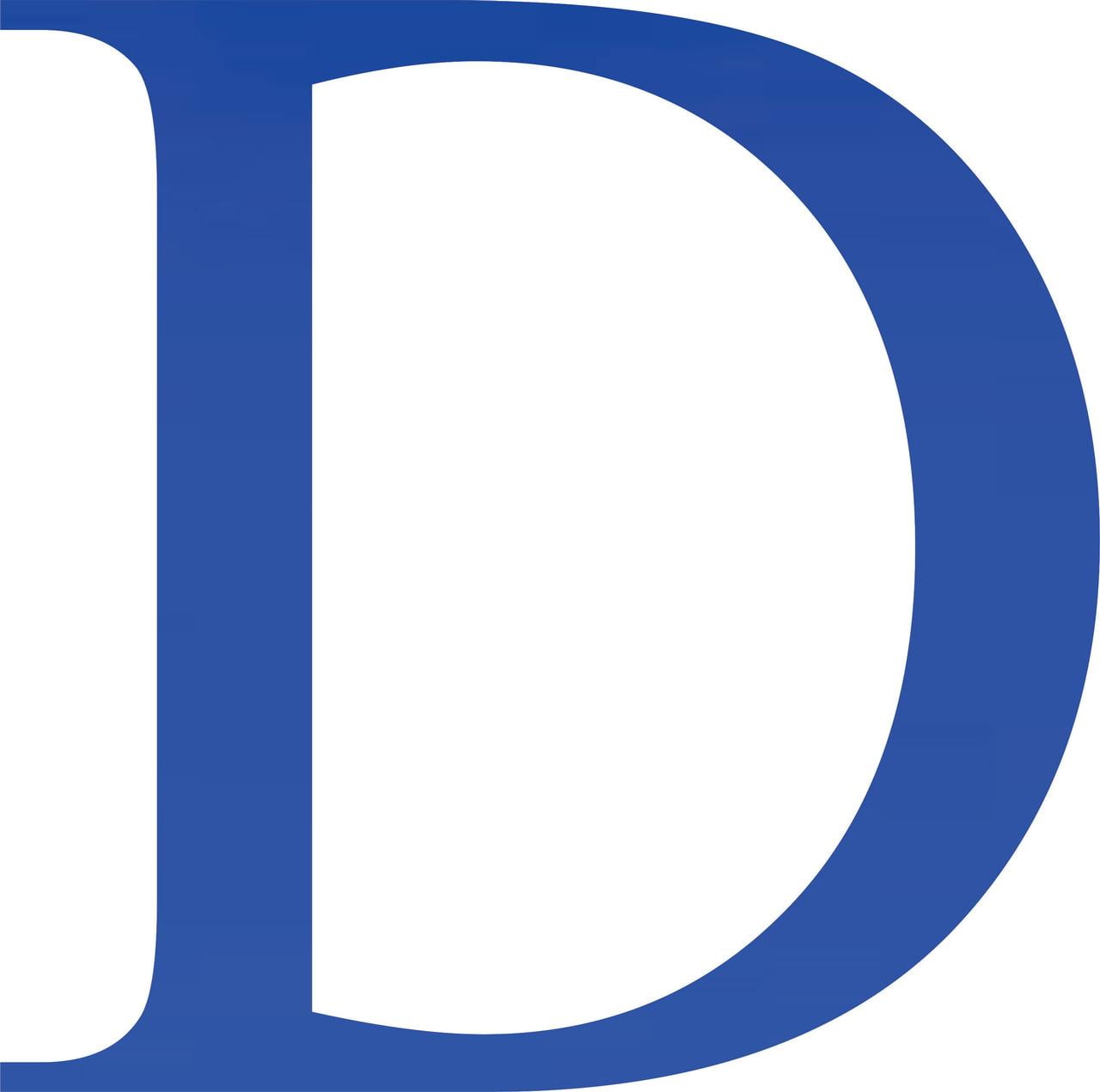 Acrylic Letter D Times, 4'' Tall Transparent Dark Blue Laser Cut ...