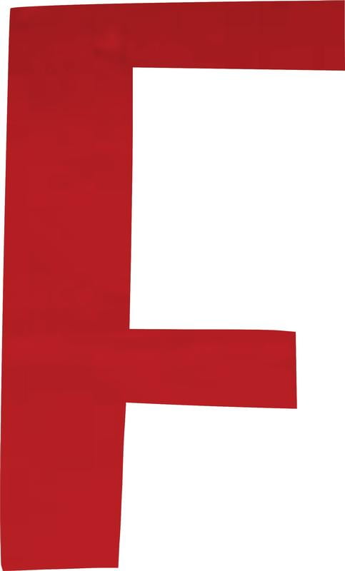 Acrylic Letter F Icebold, 6'' Tall Transparent Red Acrylic Alphabet ...