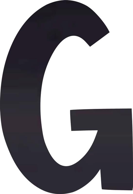 Acrylic Letter G Icebold, 4'' Tall Transparent Black Custom Wedding ...