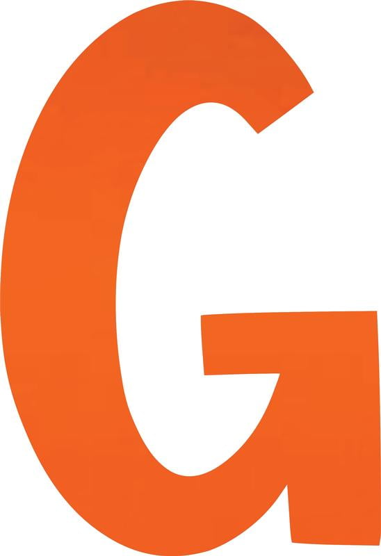 Acrylic Letter G Icebold, 6'' Tall Fluorescent Orange Acrylic Alphabet ...