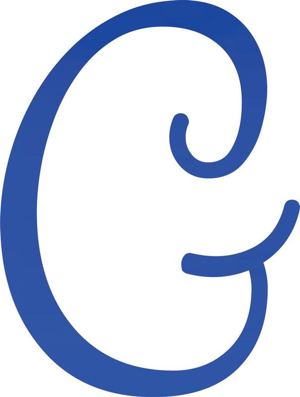 Acrylic Letter G Script, 3'' Tall Transparent Dark Blue Alphabet Craft ...