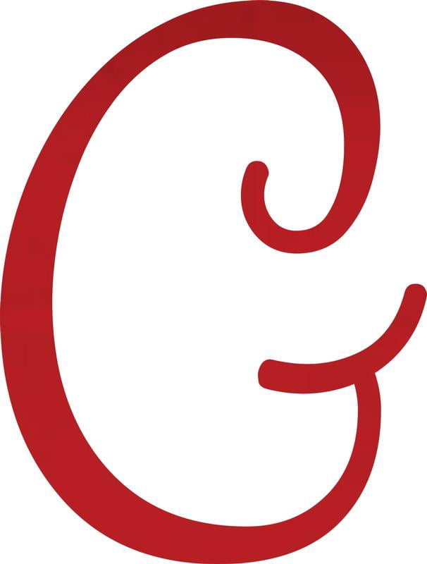 Acrylic Letter G Script, 3'' Tall Transparent Red Alphabet Craft, Color ...