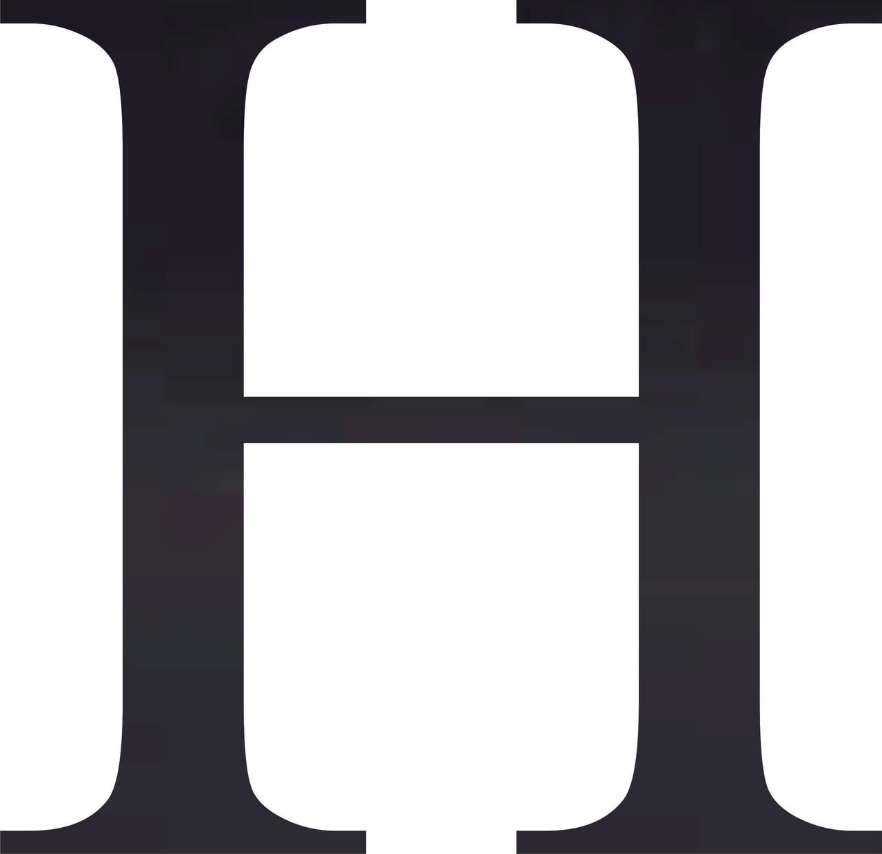 Acrylic Letter H Times, 1'' Tall Transparent Black Small Acrylic ...