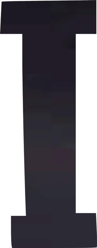 Acrylic Letter I Icebold, 4'' Tall Transparent Black Custom Wedding ...