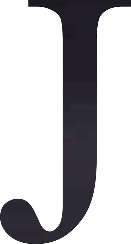 Acrylic Letter J Times, 2'' Tall Transparent Black Acrylic Sign Letter ...