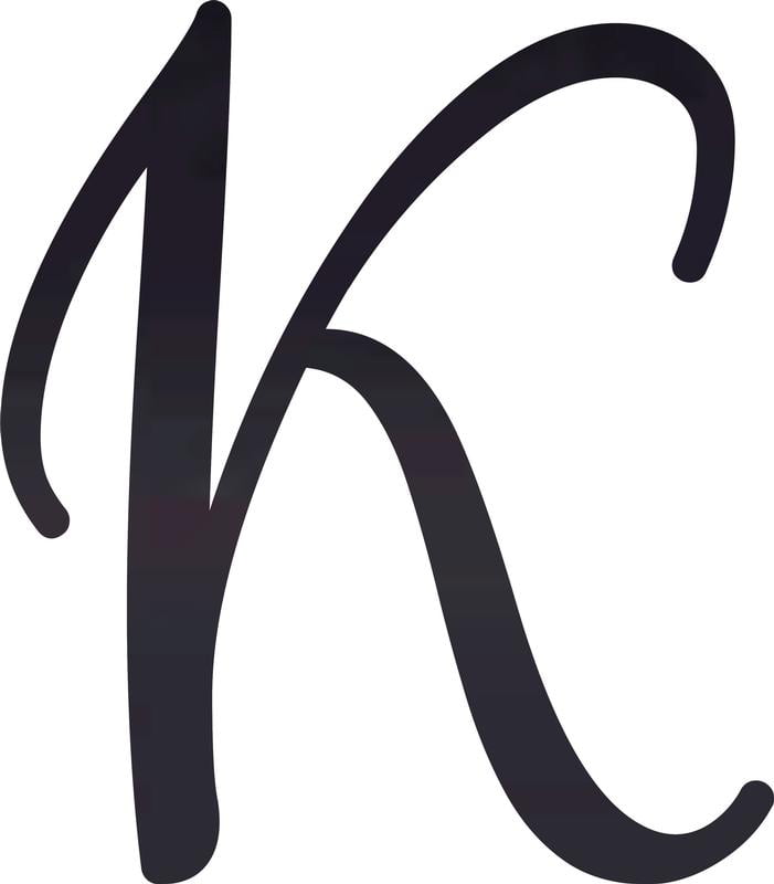 Acrylic Letter K Script, 3'' Tall Transparent Black Alphabet Craft ...