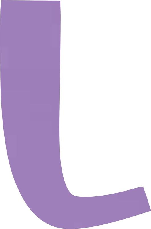 Acrylic Letter L Icebold, 4'' Tall Lavender Custom Wedding Plastic ...
