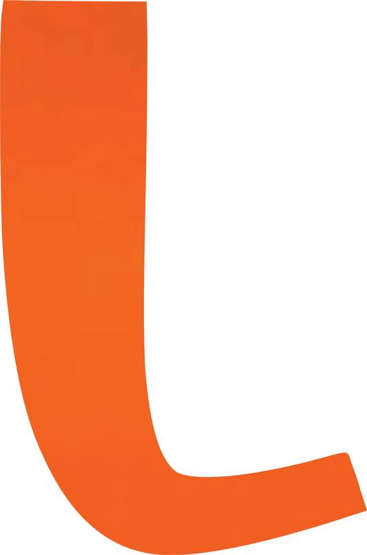 Acrylic Letter L Icebold, 6'' Tall Fluorescent Orange Acrylic Alphabet ...