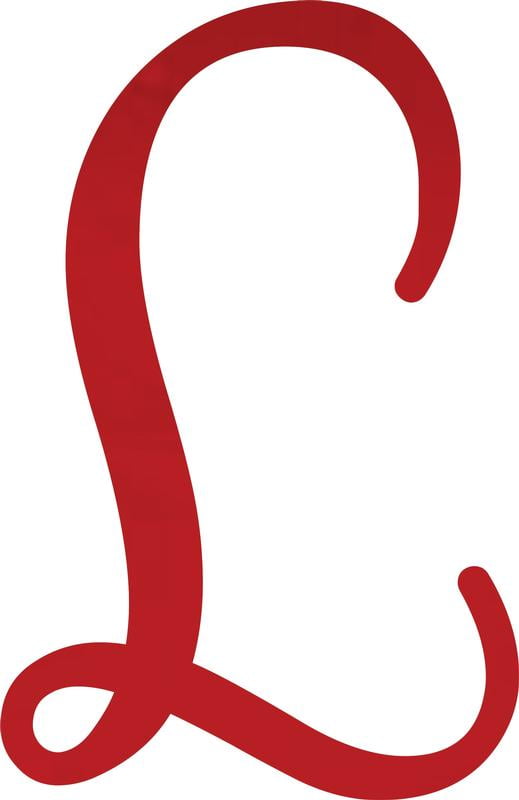 Acrylic Letter L Script, 3'' Tall Transparent Red Alphabet Craft, Color ...
